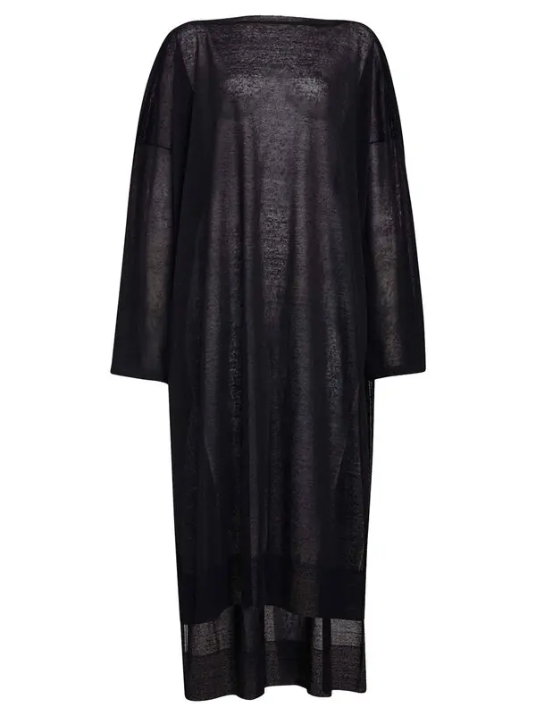 Alaïa Linen-silk Kaftan Dress - Black