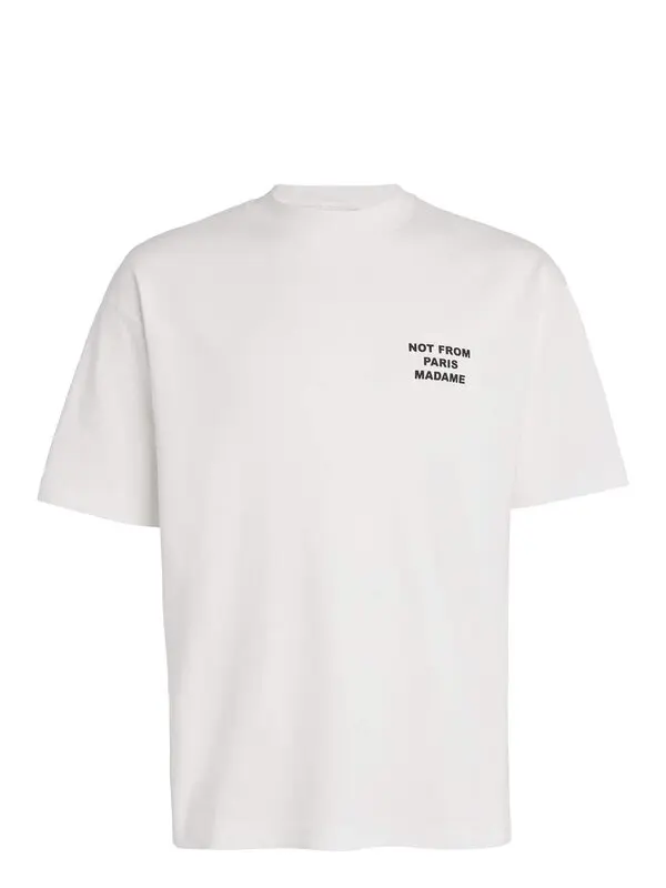 Drole De Monsieur Cotton Slogan T-shirt - White