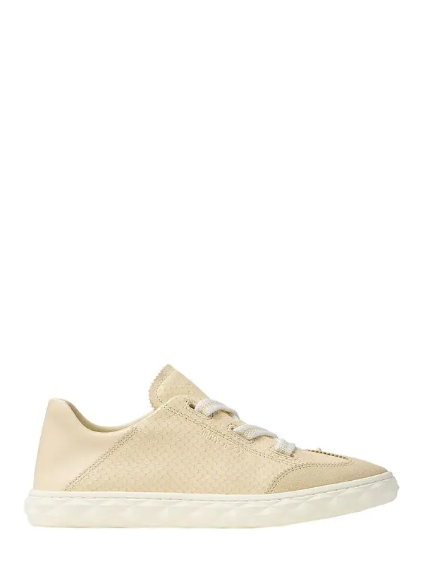 JIMMY CHOO Diamond Light Flex Leather Sneakers - Beige