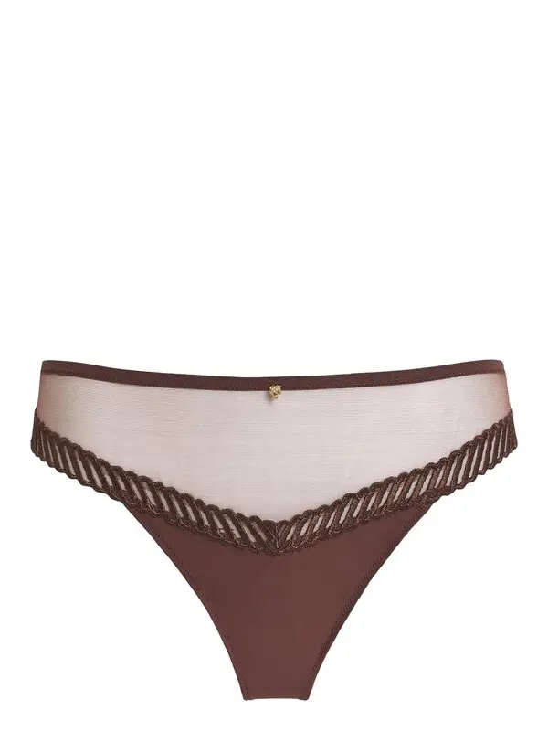 AUBADE Sheer Emotion Tanga - Brown
