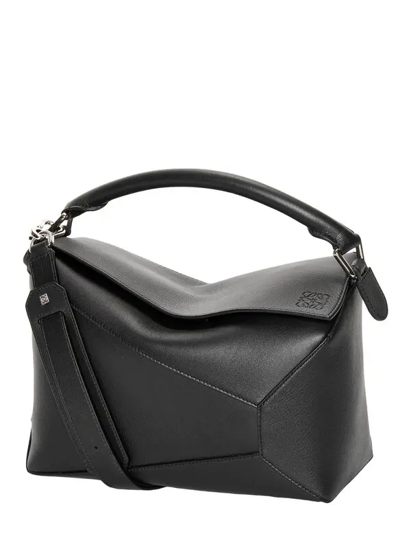 Loewe Leather Puzzle Edge Top-handle Bag - Black