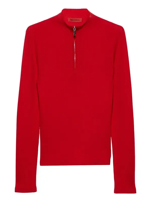 Max & Co. Wool Half-zip Sweater - Red