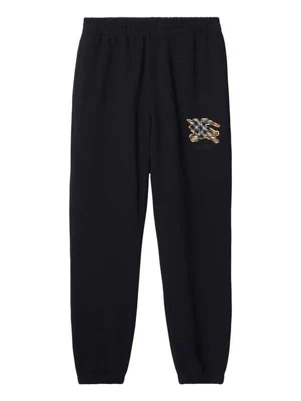 Burberry Cotton Check Ekd Slim Sweatpants - Black