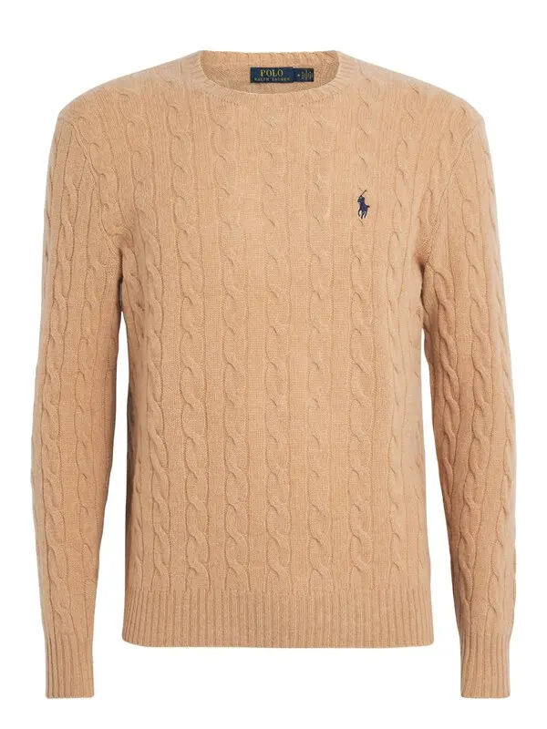 Polo Ralph Lauren Wool-cashmere Cable-knit Sweater - Brown