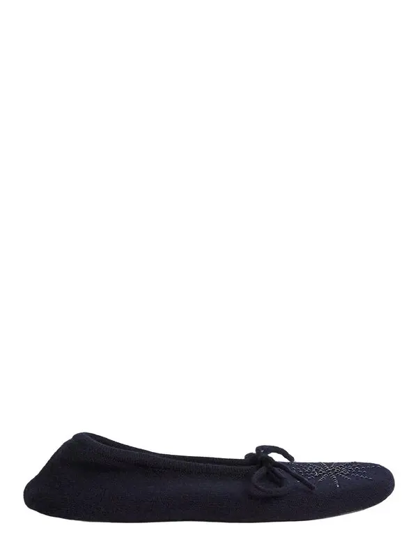 WILLIAM SHARP Cashmere Crystal-embellished Dolly Slippers - Navy