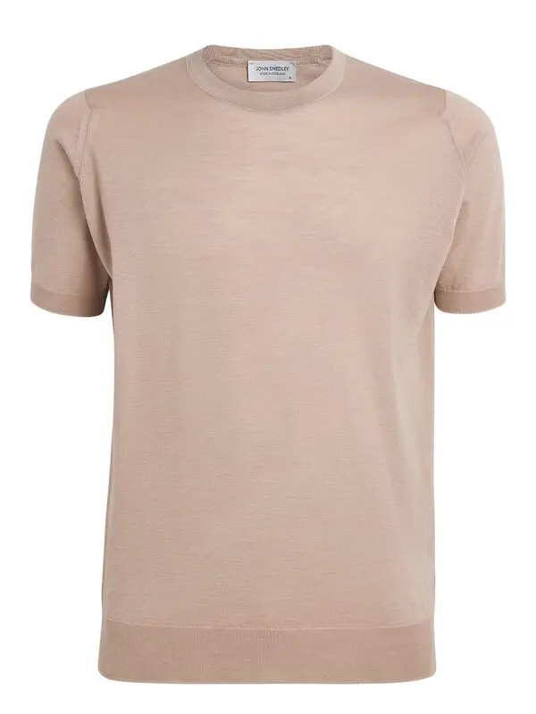 John Smedley Merino Wool T-shirt - Beige