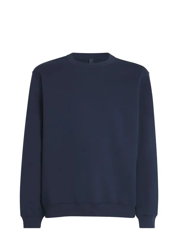 SKIMS Fleece Lounge Crew-neck Sweatshirt - Navy