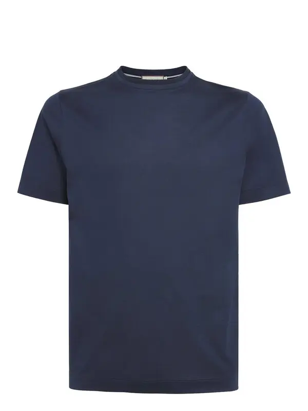 Canali Cotton Double-neck T-shirt - Navy