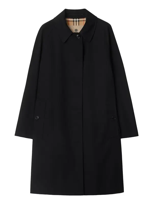 Burberry Gabardine Mid-length Camden Heritage Car Coat - Black