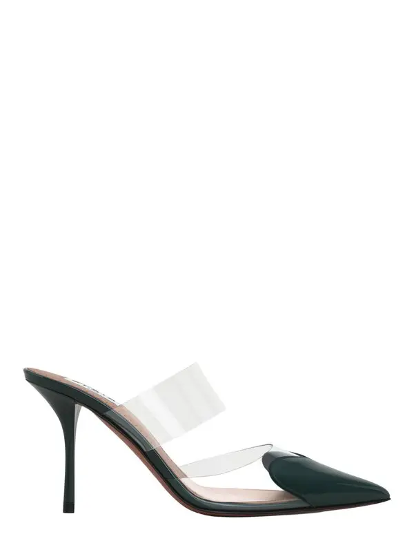 Alaïa Patent Leather Le Coeur Mules 90 - Green
