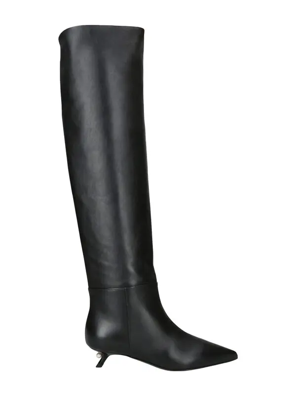 ALEVI MILANO Leather Derby Knee-high Boots - Black
