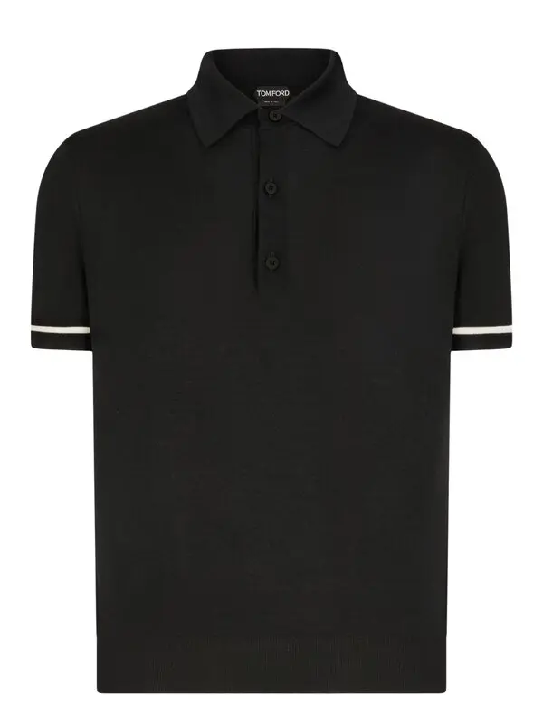TOM FORD Cashmere-silk Polo Shirt - Black