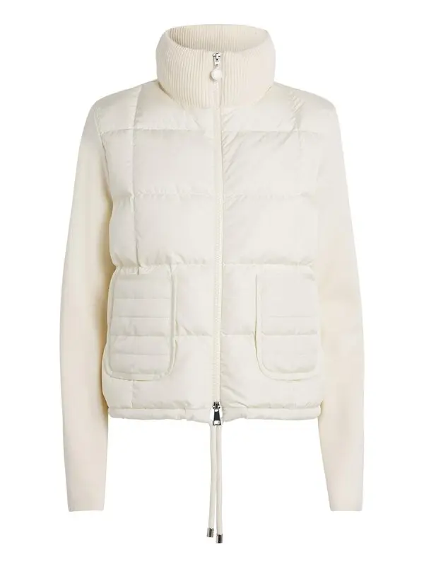 Moncler Down-wool Panelled Cardigan - White