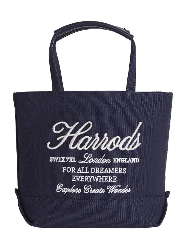 Harrods Embroidered Logo Tote Bag - Navy