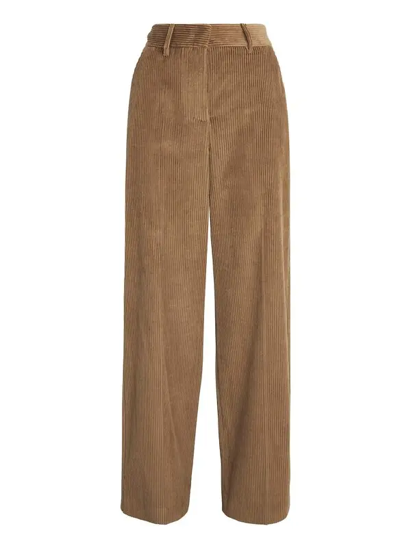 Max Mara Corduroy Straight Trousers - Beige