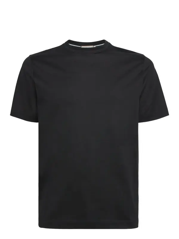 Canali Cotton Double-neck T-shirt - Black