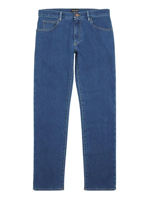 Giorgio Armani Stretch-cotton Straight Jeans - Blue