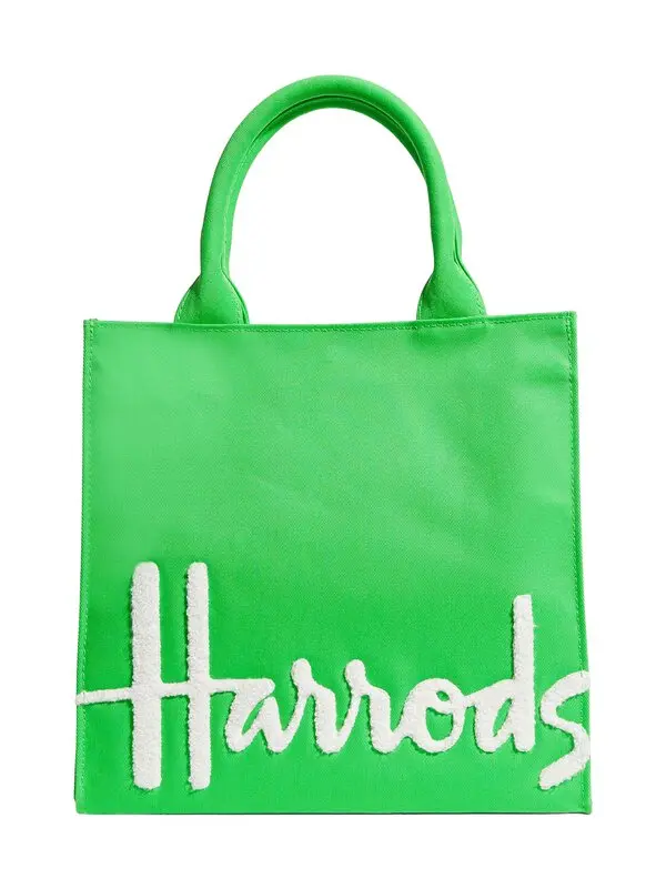 Harrods Cotton Logo Tote Bag - Green
