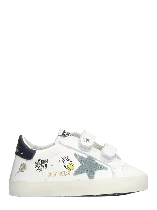 Golden Goose Leather Baby School Sneakers - Blue