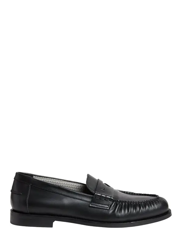 Emporio Armani Leather Loafers - Black