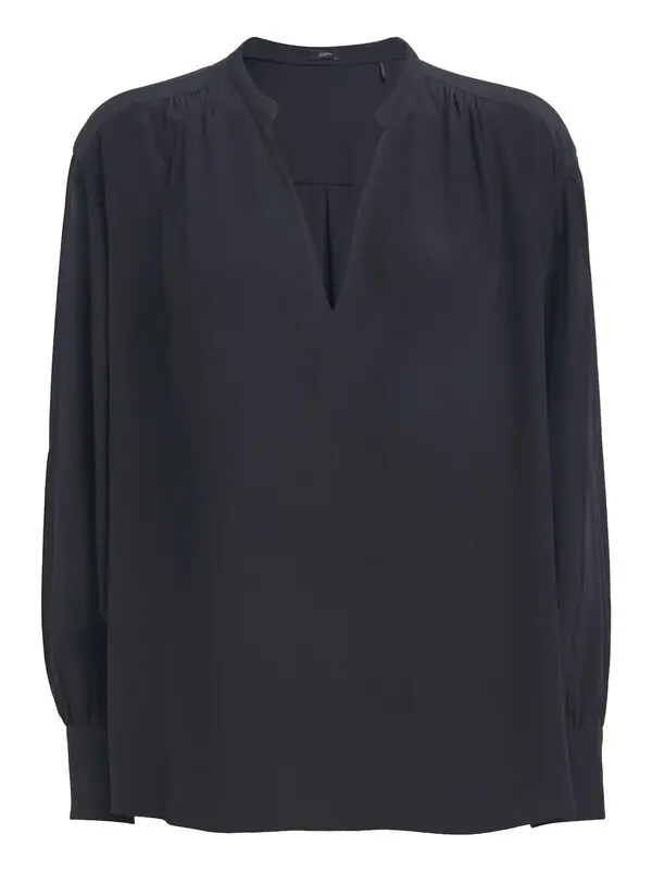 JOSEPH Silk Crepe De Chine Blondel Blouse - Black