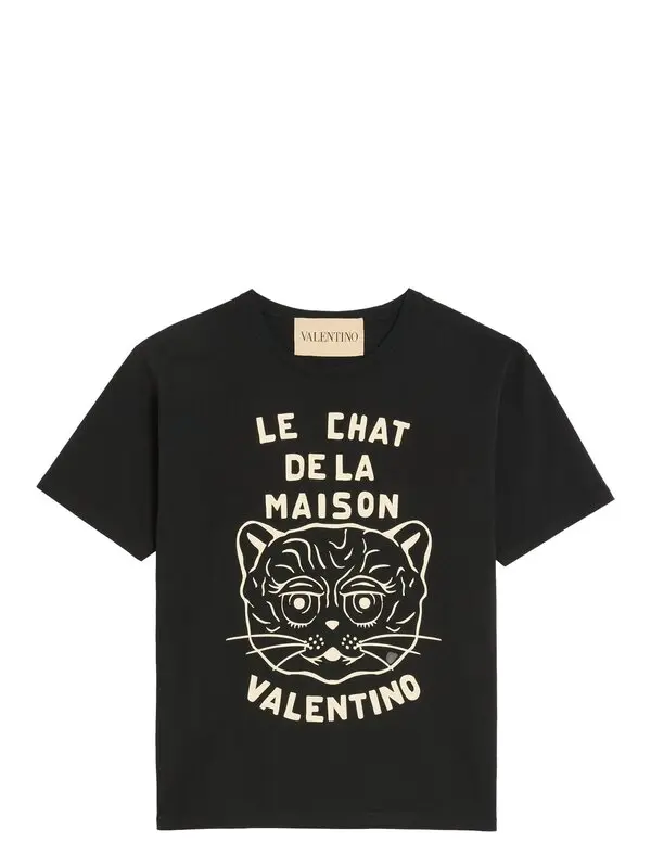 Valentino Garavani Le Chat De La Maison T-shirt - Black