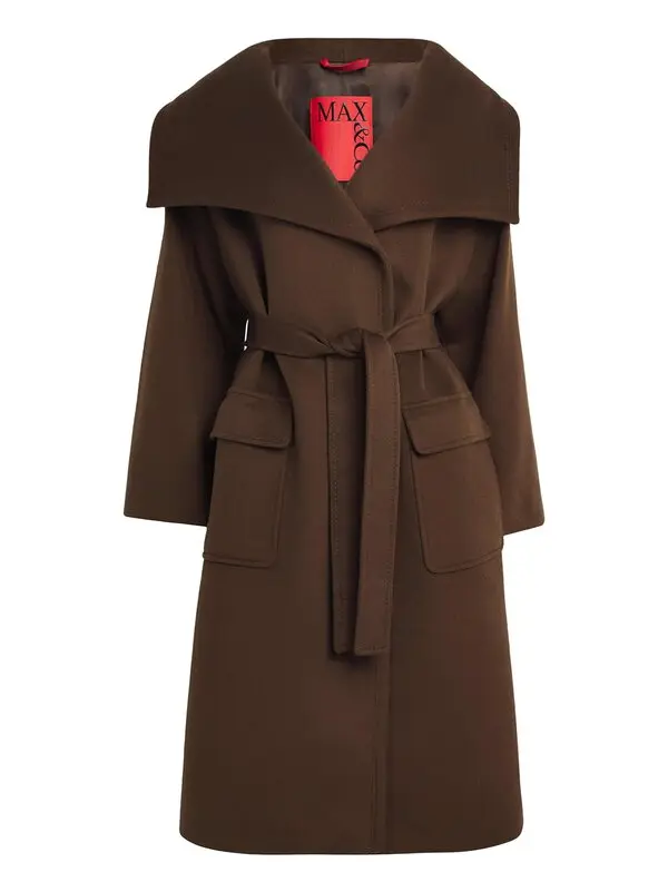 Max & Co. Wool-cashmere Wrap Coat - Brown