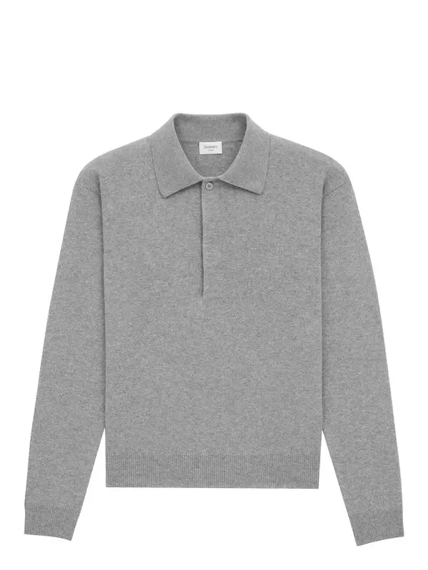 Saint Laurent Wool Polo Sweater - Grey