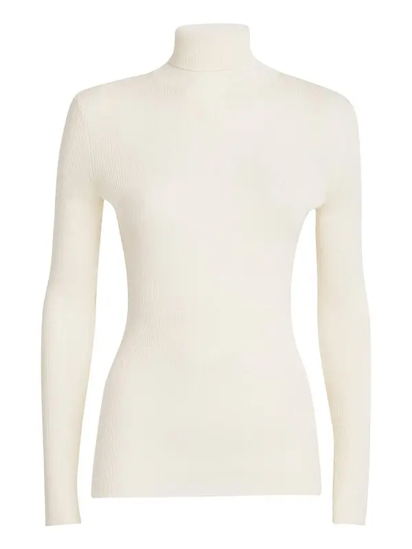 Maje Wool-silk Rollneck Sweater - White