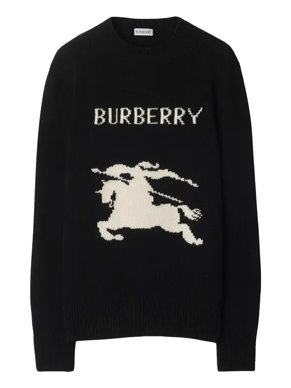 Burberry Wool-cashmere Ekd Sweater - Black