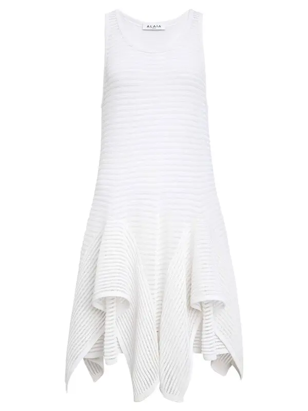 Alaïa Ladder-knit Mini Dress - White
