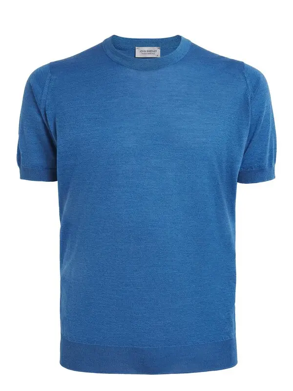 John Smedley Merino Wool T-shirt - Blue