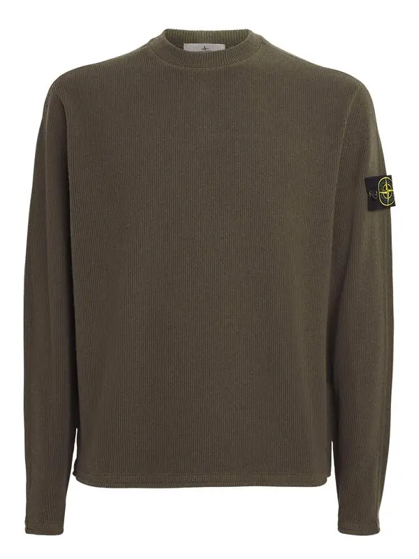 Stone Island Wool-blend Ribbed Sweater - Green
