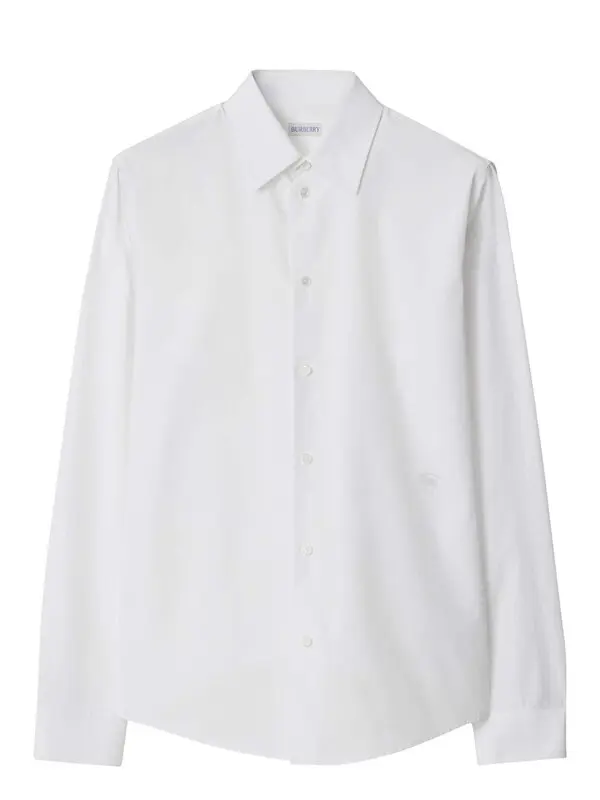 Burberry Cotton Ekd-embroidered Slim Shirt - White