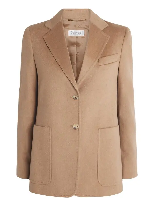 Max Mara Camel Hair Single-breasted Blazer - Beige