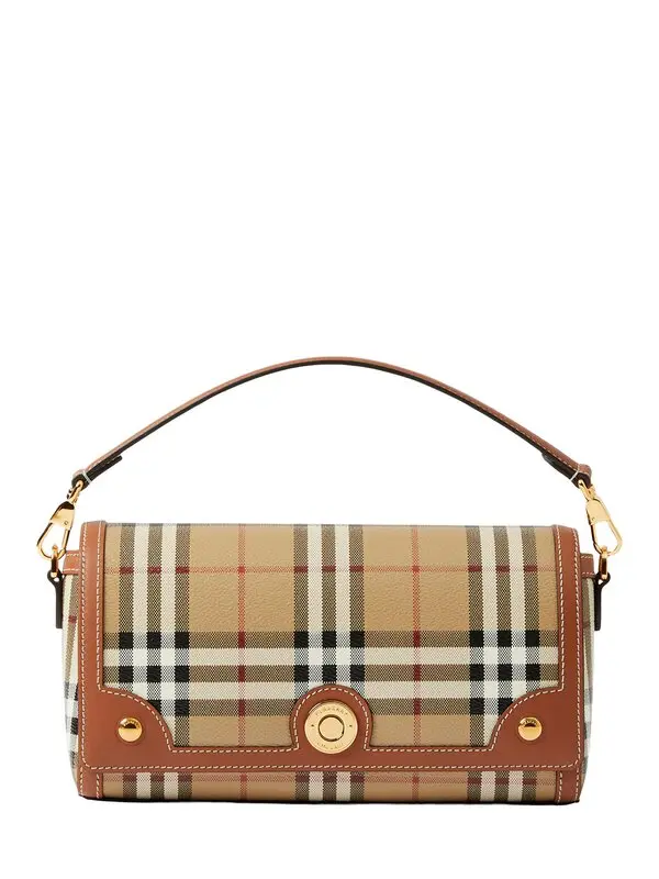 Burberry Check Top-handle Bag - Brown