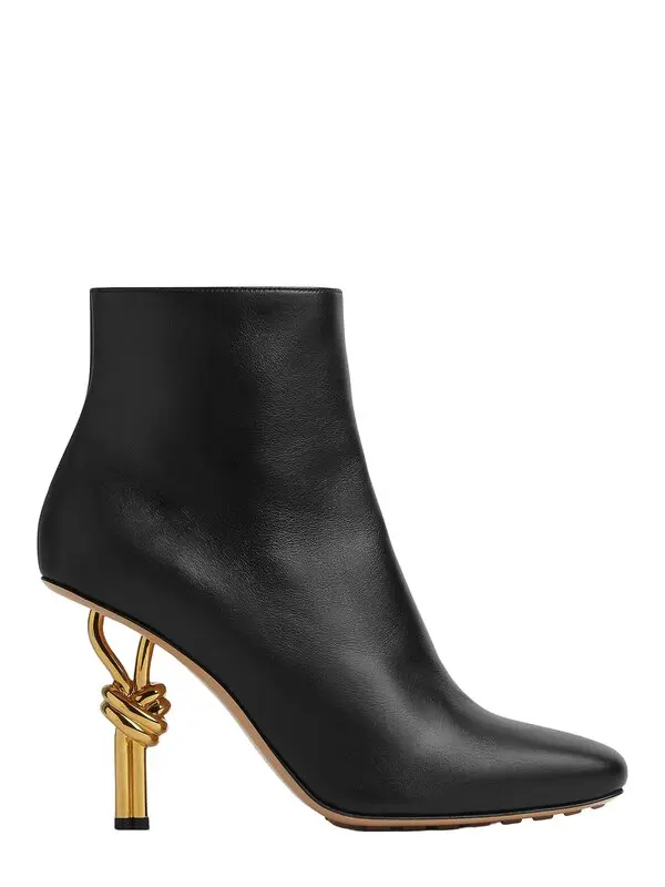 Bottega Veneta Calfskin Heeled Ankle Boots - Black
