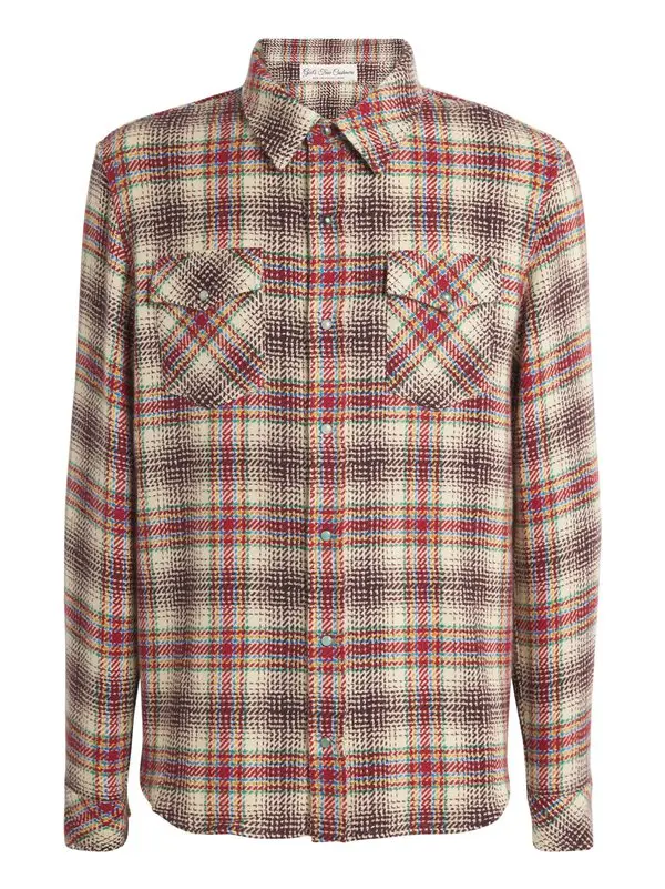GOD'S TRUE CASHMERE Cashmere Tartan Overshirt - Orange
