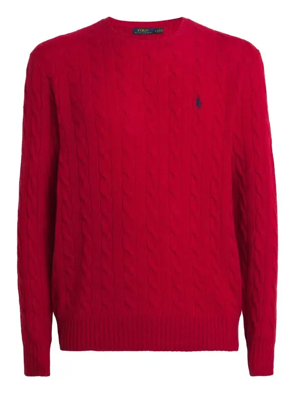 Polo Ralph Lauren Wool-cashmere Cable-knit Sweater - Red