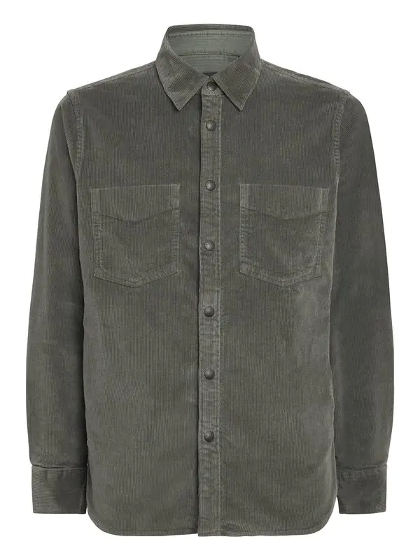 Rag & Bone Stretch-cotton Corduroy Cpo Overshirt - Green