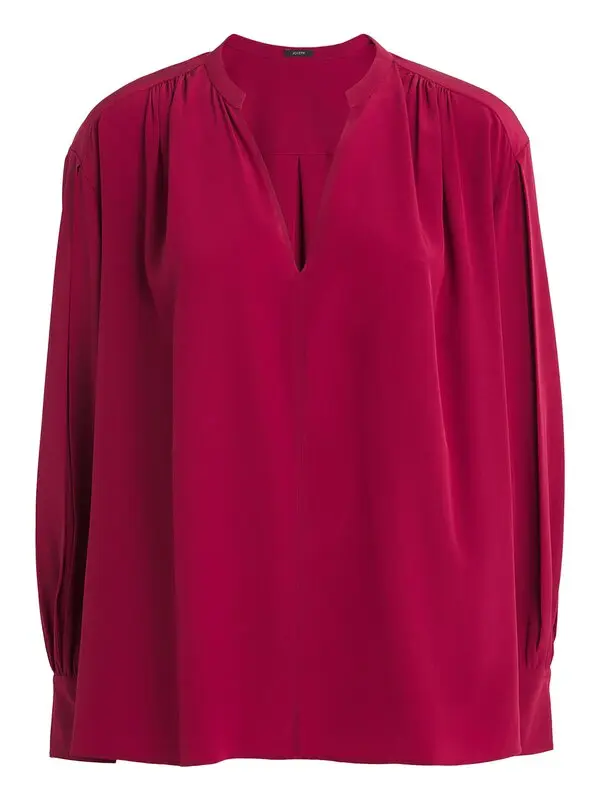 JOSEPH Silk Crepe De Chine Blondel Blouse - Red