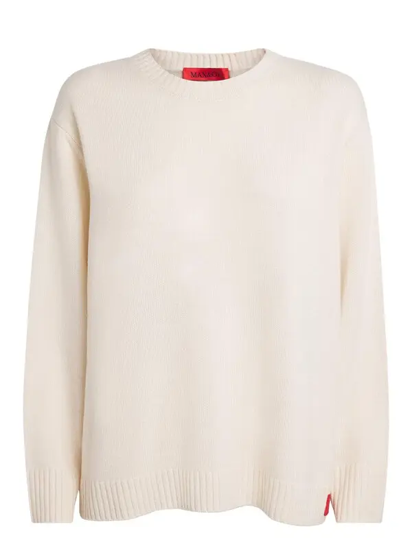 Max & Co. Wool-cashmere Crewneck Sweater - White