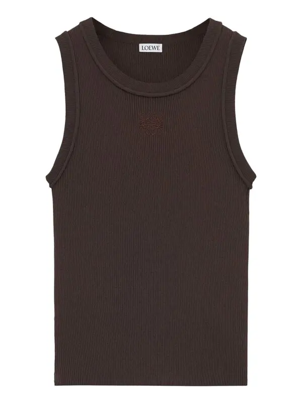 Loewe Anagram Ribbed Tank Top - Brown