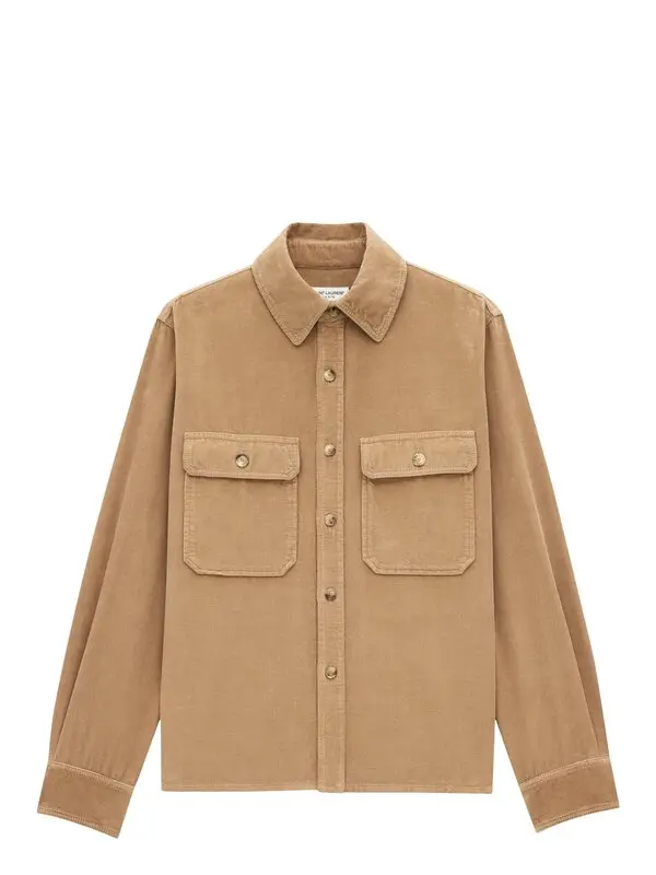 Saint Laurent Corduroy Overshirt - Brown