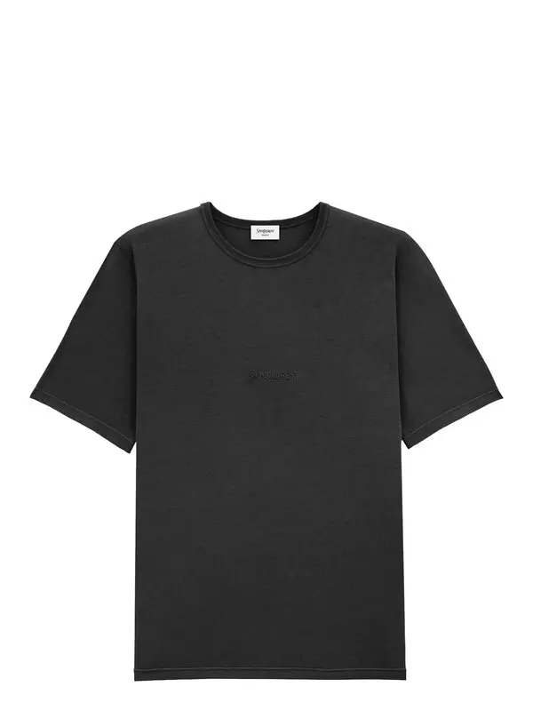 Saint Laurent Cotton Logo T-shirt - Black