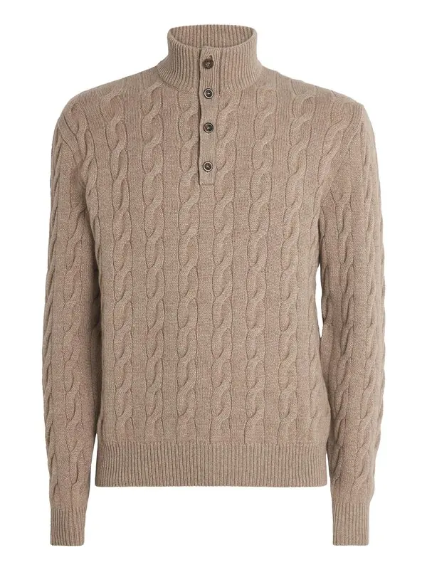 Ralph Lauren Purple Label Cashmere Cable-knit Sweater - Brown