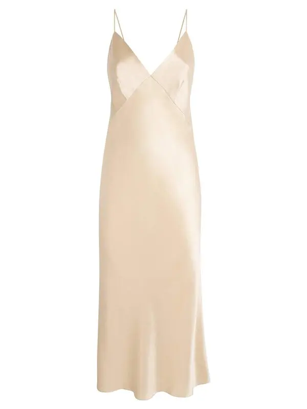 Olivia Von Halle Issa Slip Dress - Beige