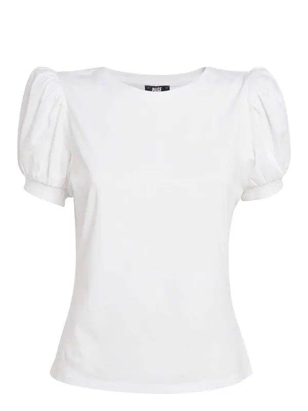 Paige Matcha Puff Sleeve T-shirt - White