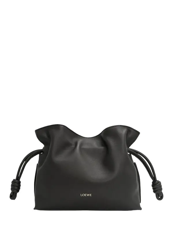 Loewe Mini Leather Flamenco Purse - Black