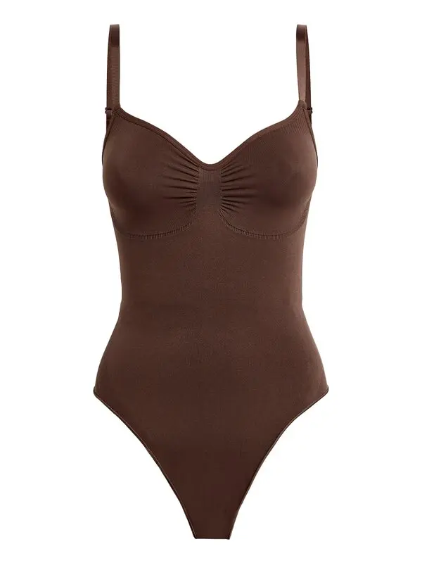 SKIMS Seamless Sculpt Thong Bodysuit - Brown